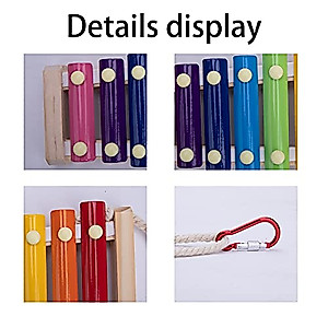 EBaokuup 5PCS Chicken Xylophone Toy Set - Natural Wooden Chicken Swing Toys - Chicken Mirror Chicken Veggies Skewer Fruit Holder - Chicken Toys for Hens