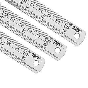 Ruler Metal Straight Edge Ruler Stainless Steel Ruler 6 Inch Ruler Set Rulers Bulk 12 Pack