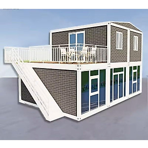 S.E.Q Double Story Fully Equipped prefab Expandable Container House, Luxury Home Stairs Included 2-3 bedrooms,1 Kitchen,1 Bathroom 30 ft