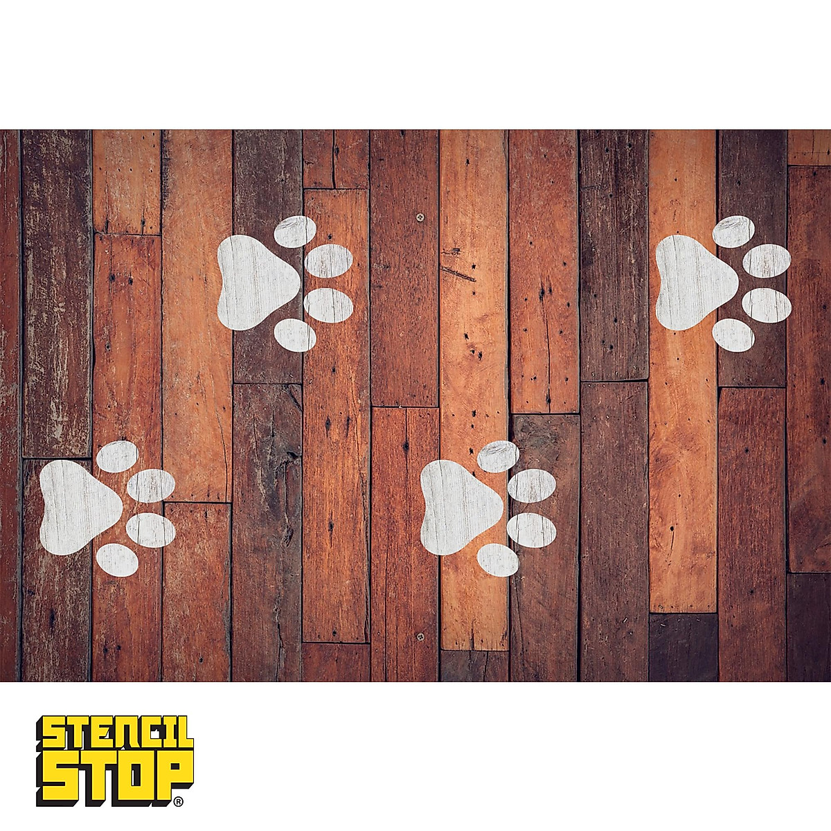 Stencil Stop Paw Print Stencil - Reusable Cat and Dog Stencils for Painting on Wood, Wall, Fabric, Rock, DIY, Crafts - 14 Mil Mylar Plastic - Various Sizes