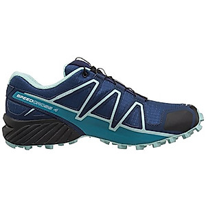 Salomon Women's Speedcross 4 W Trail Running Shoe, Poseidon/Eggshell Blue/Black, 8.5 M US