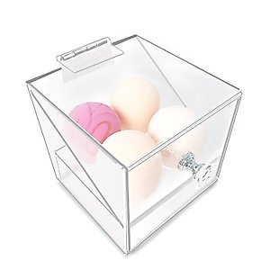 Acrylic Beauty Blender Sponge Holder With Dustproof Lid Clear 4 Hole Solution Makeup Sponges Display Stand For Bathroom (Clear-4holes)