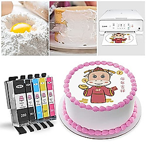 Youtook Compatible for 280 281 Ink Cartridges, C A K E Maker C A K E Printer Work with PIXMA TS6120 TS6220 TS6320 TS8120 TS8220 TS8320 Printer, Black, Cyan, Magenta & Yellow Included. (5 Pack)