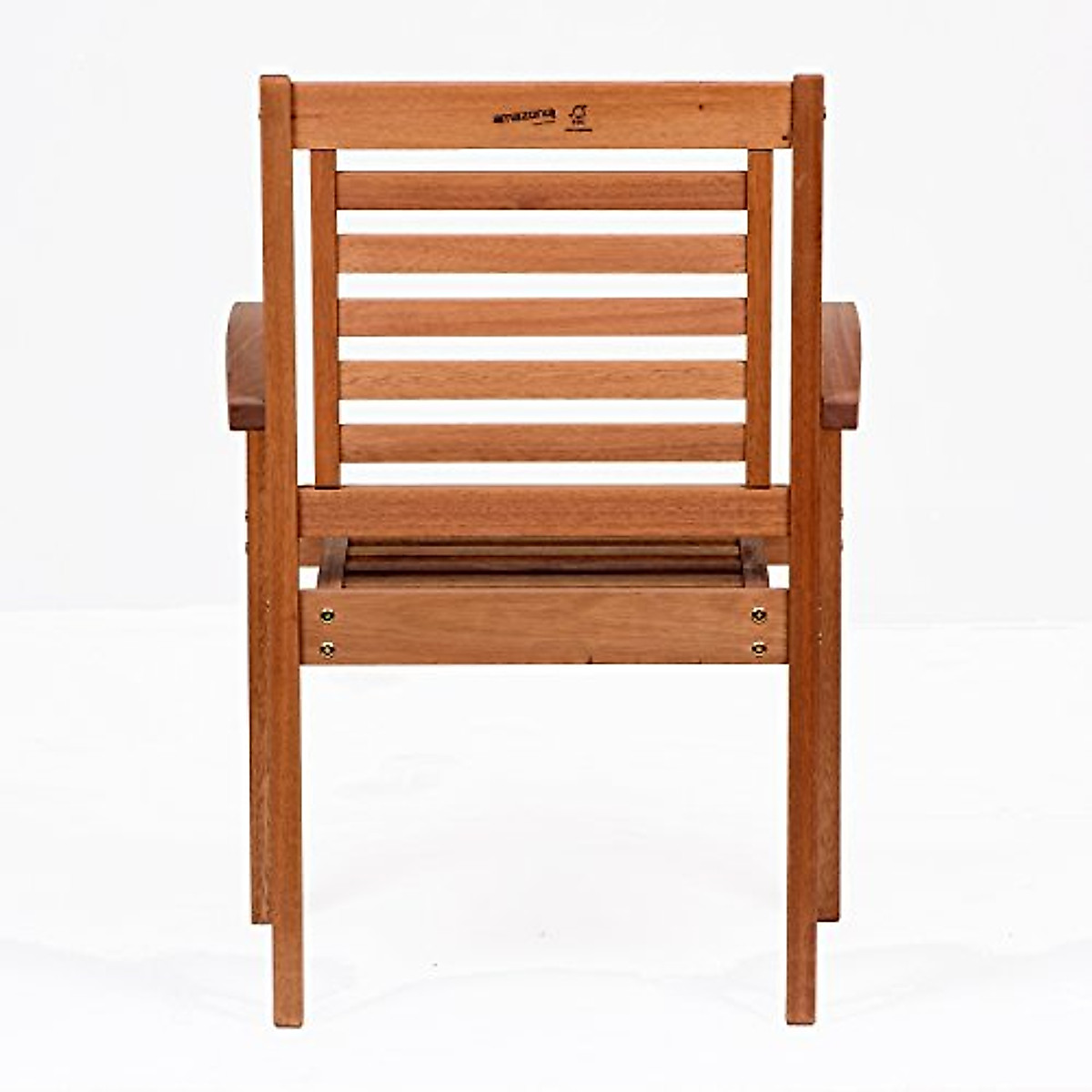 Amazonia Stackable Eucalyptus Chair Light Brown 23Lx25Wx35H