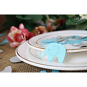Blue Elephant Confetti Elephant Scatter Baby Shower Decoration for Boy Baby Shower Birthday Party Elephant Theme Party Supplies Gender Reveal Party Decoration (Blue+Gray) 100 Pcs
