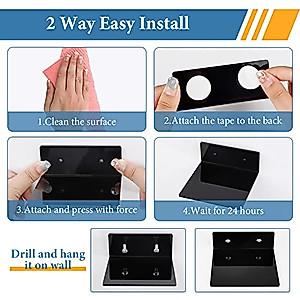 10 Pack Acrylic Floating Shelves for Wall, Wall Mounted Small Hanging Display Shelves for Plants, Funko Pop Figures, Adhesive Shelf for Bedroom, Picture Toy Clear Display Shelves(Black)