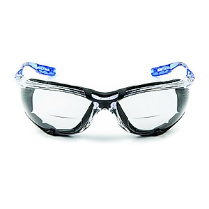3M 10078371662704 Virtua CCS Protective Eyewear with Foam Gasket and Reader Lens, Blue with Clear Lens