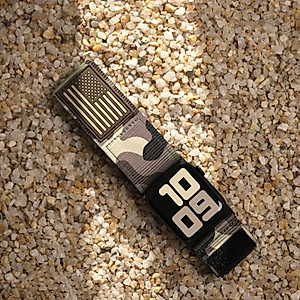 Tefeca Fortitude Series USA Flag Ultrawide Band Compatible with Apple Watch Ultra 2/Ultra 49mm, Series 10 46mm, Series 9/8/7 45mm, SE2/SE/6/5/4 44mm(Camo, XL for 49mm/46mm/44mm/49mm)