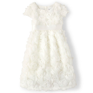 Gymboree,and Toddler Short Sleeve Holiday Dresses,White Rose,12