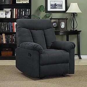 Wall Hugger Gray Microfiber Recliners Grey Solid Traditional Transitional