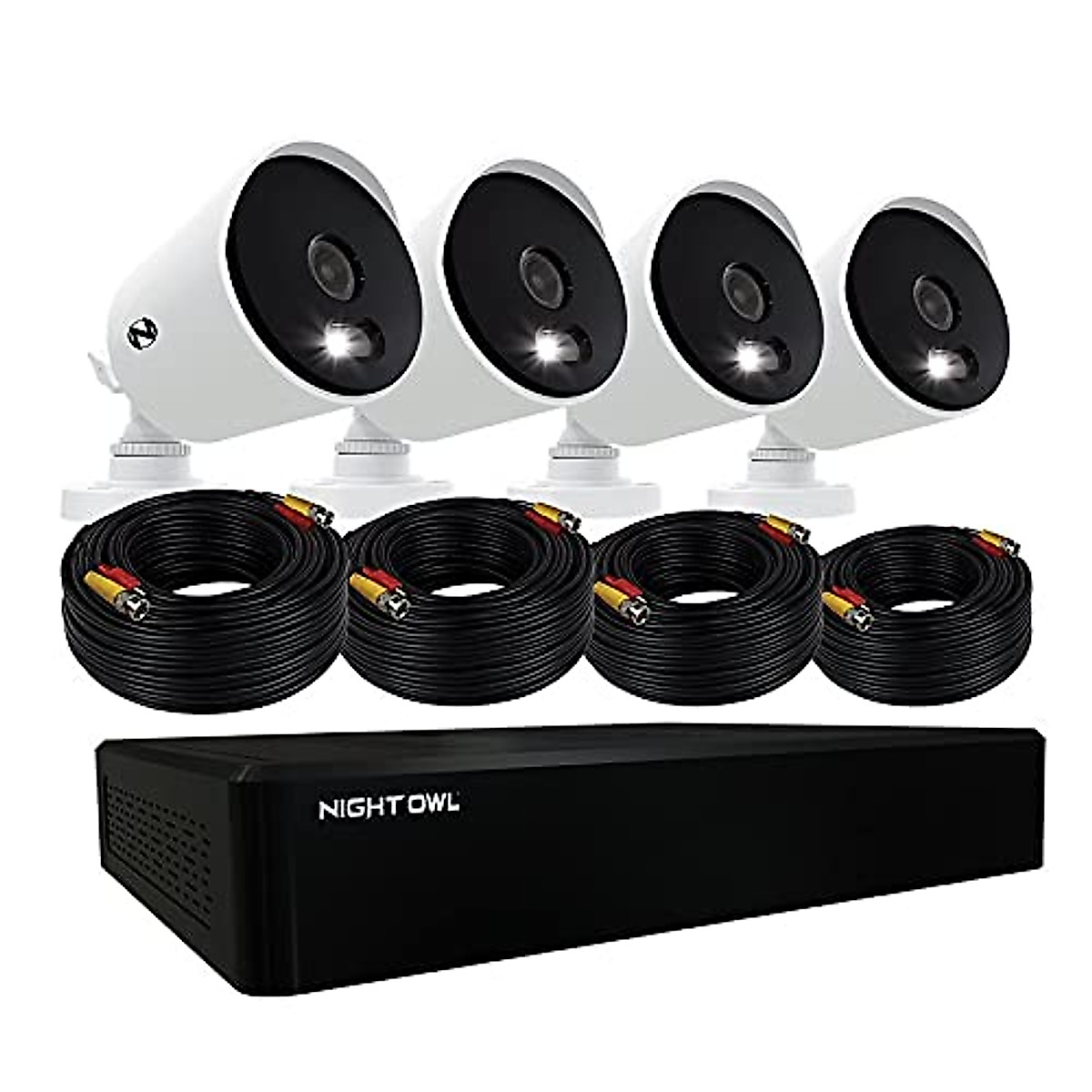 Night Owl Security 4K Ultra HD Wired System with Human Detection Technology, Built-in Motion-Activated Spotlights, 12 Channel , 1 TB HDD Storage, Vision