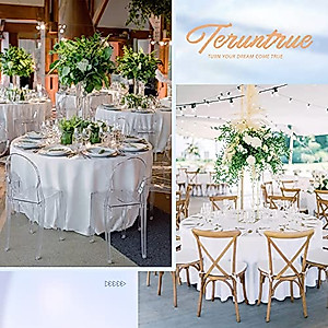 10 Packs Premium Round Tablecloth 90 Inch White Polyester Table Cloth Bulk Washable Polyester Fabric Tablecloths Table Cover for Wedding Party Banquet Buffet Table Holiday Dinner (White, 90 Inch)