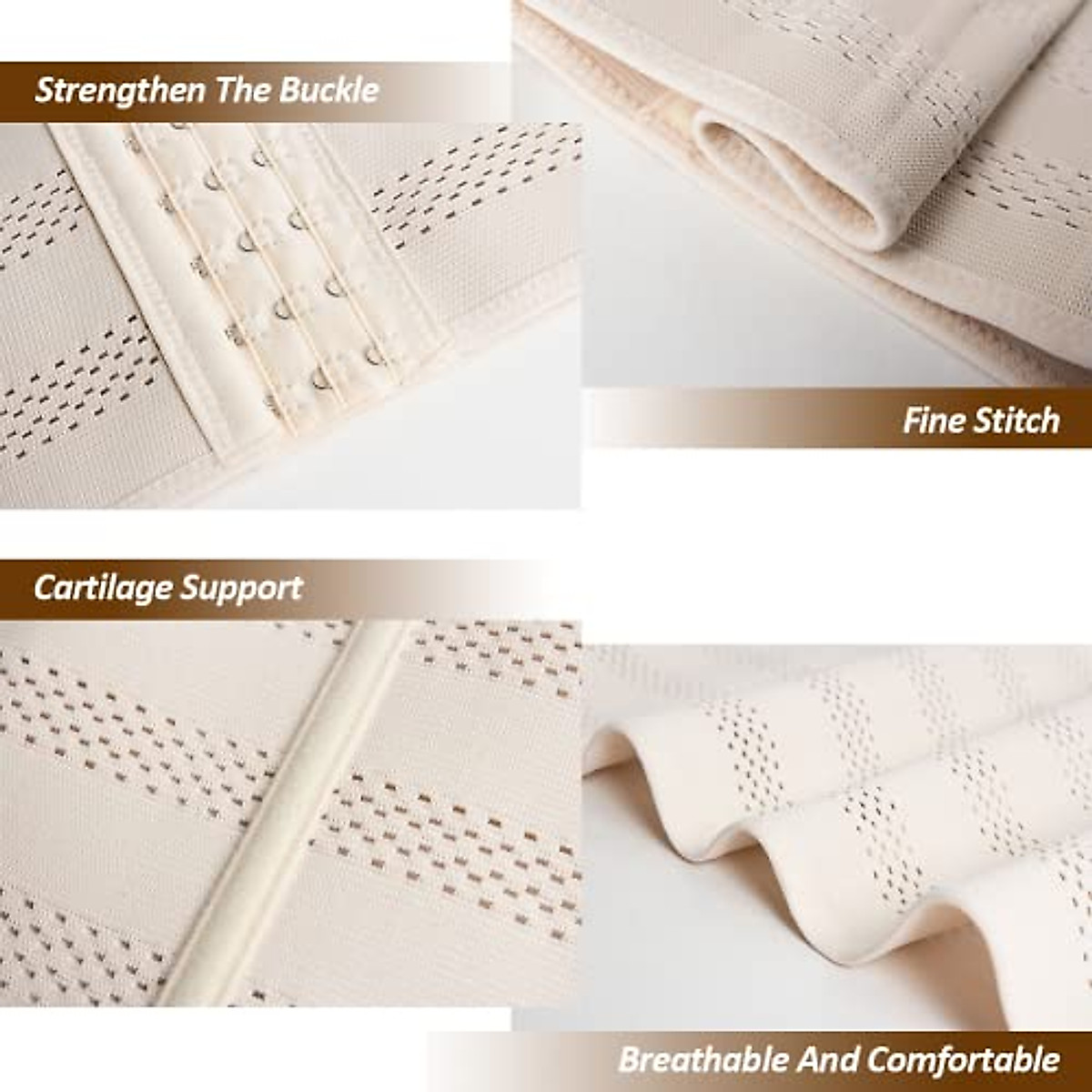 WEICHENS Waist Trainer Corsets for Women Underbust Sport Trimmer Belts Cincher Hourglass Body Shaper Girdle Black