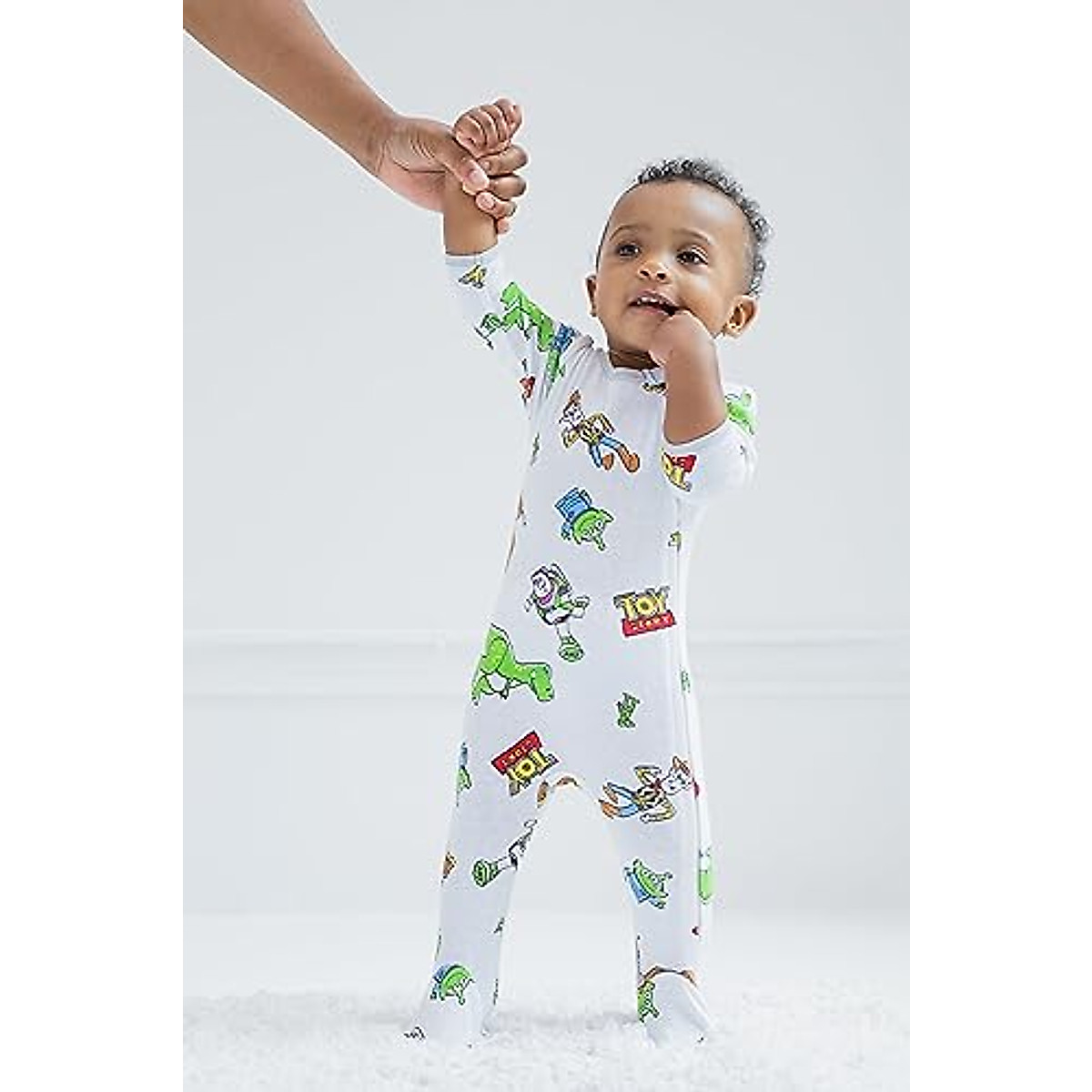 Disney Pixar Toy Story Buzz Lightyear Woody Newborn Baby Boys 2 Pack Zip Up Sleep N' Play Coveralls 3-6 Months