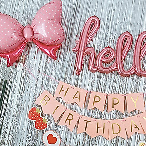 HORUIUS Bow Balloon Bowtie Pink Bow Balloons Foil Mylar Balloons for Wedding Bridal Shower Gender Reveal Balloon Party Birthday Gift Decoration Supplies 32 inch 5PCS