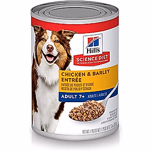 Hill's Science Diet Wet Dog Food, Senior Adult 7+, Chicken & Barley Entrée, 13 oz. Cans, 12-Pack