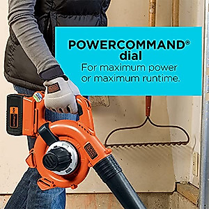 BLACK+DECKER 40V MAX Cordless Blower, Hard Surface Sweeper, Variable Speed Up To 120 MPH, with Battery and Charger (LSW36)