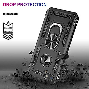 LUMARKE iPhone SE Case(2016),iPhone 5s Case,iPhone 5 Case with Tempered Glass Sreen Protector,Pass 16ft Drop Test Military Grade Cover Protective Phone Case for iPhone 5/5s/SE 2016 Black