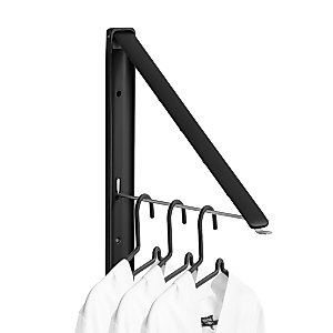JYL HOME Wall Mounted Retractable Clothes Drying Rack Foldable Space Saving, Black