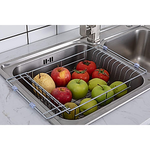 Premium Racks Expandable Over The Sink Dish Rack - 304 Stainless Steel - Durable