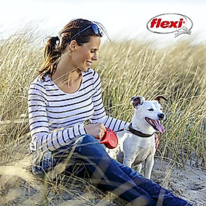 FLEXI New Classic Retractable Dog Leash (Tape) 26 feet, Large, Black