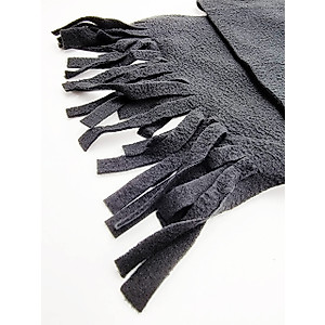 12 Pack Fleece Winter Scarves, Warm Winter Scarf Multi-color Bulk Wholesale, Unisex Men Women (Black)