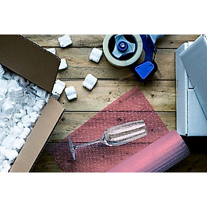2 Pack of Mighty Gadget Bubble Cushioning Wrap Rolls, 12" x 72’ ft Total, Perforated Every 12" for Packaging, Shipping, Mailing with 30 Bonus Fragile Stickers Included (Pink)