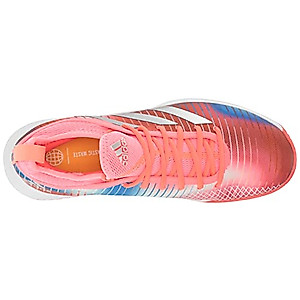 adidas Women's Defiant Generation Tennis Shoe, Turbo/Silver Metallic/White, 7.5