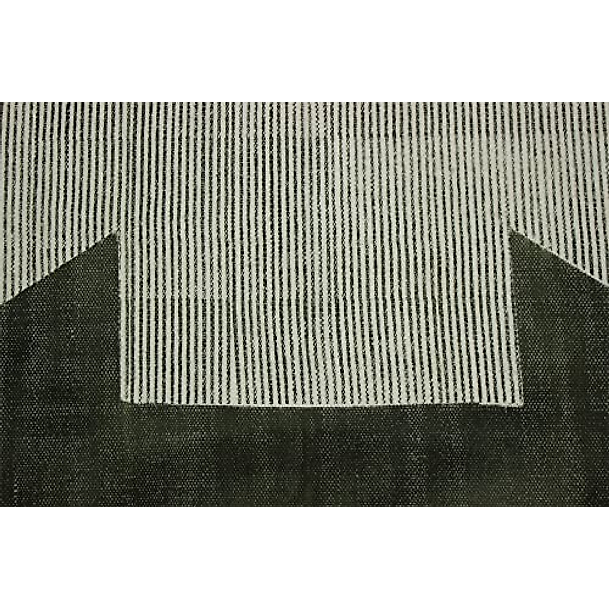 Casavani Hand Made Cotton Dhurrie Geometric Green & Beige Tassel Rug Easy Care Washable Rugs for Doormat Entryway Living Room Bedroom Hallway Balcony 6x12 Feet Runner