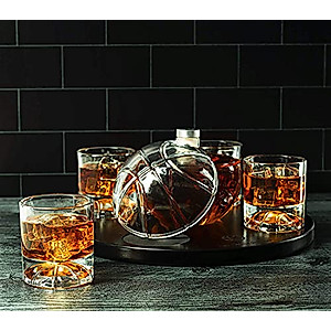Basketball Decanter Set, Whiskey Scotch or Bourbon Decanter Perfect for Basketball Enthusiasts by The Wine Savant