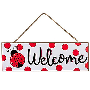 Craig Bachman 15" Wooden Sign: Welcome Ladybug: AP803299
