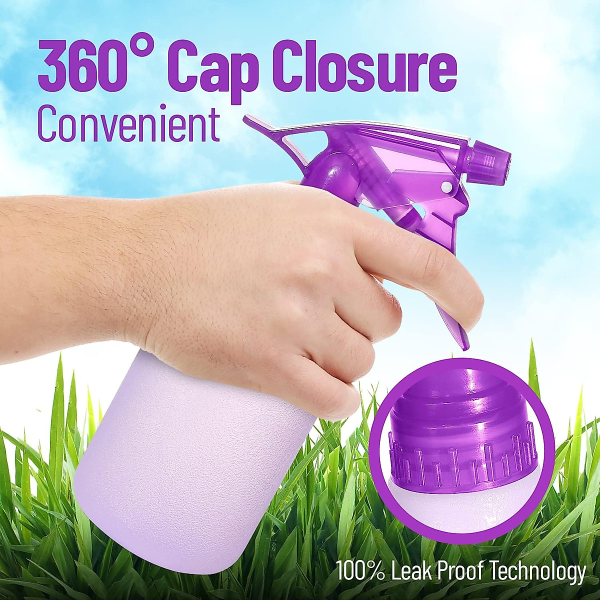 Refillable Stream and Spray Colored Squirt Bottles - 12oz Refillable Mister Bottle for Cleaning Solutions, Gardening, Grooming and Hair Salon COLORS MAY VARY | 3-BOTTLES