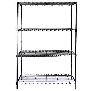 SUPER DEAL Black 4-Shelf Heavy Duty Storage Wire Shelving Unit for Restaurant Garage Pantry Kitchen Garage Rack (36L x 14W x 54H)