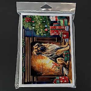 Caroline's Treasures DAC2700GCA7P Leonberger Cozy Christmas Greeting Cards Pack of 8 Blank Cards with Envelopes Whimsical A7 Size 5x7 Blank Note Cards