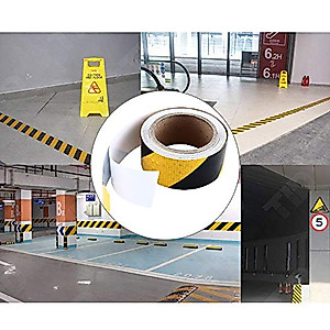 Homend 2" X 30 Feet Reflective Hazard Caution Stripe Tape Yellow And Black Waterproof (2" X 30 Feet)
