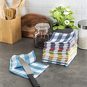 American Linen 18 Cotton Kitchen Dish Cloths Value Pack– Vibrant, Reusable and Washable Dish Cloths -18-Pack Set Quality Hand Cloths 12x12 inches Waffle Weave Total Weight 400 Grams