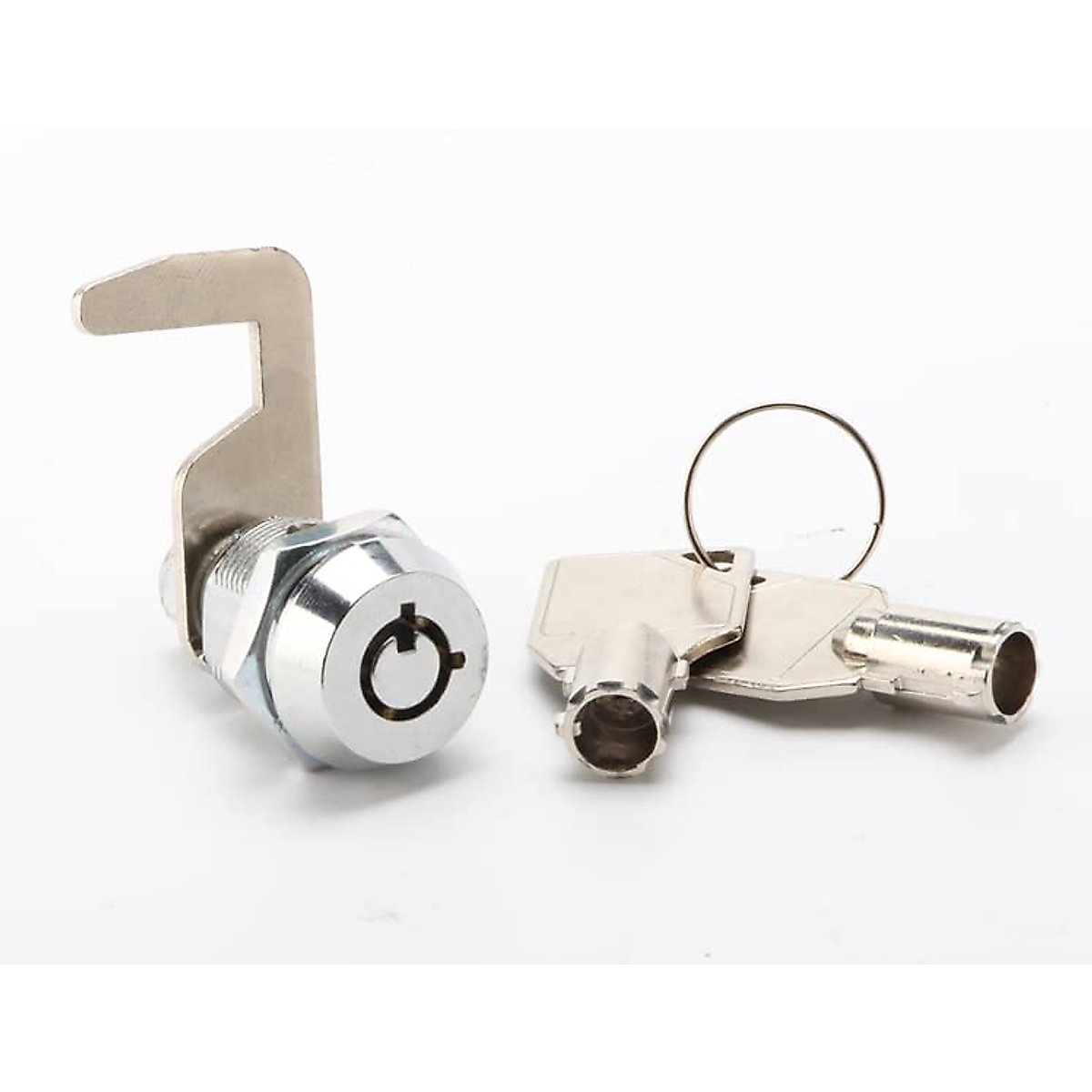 Cam Lock 5/8" Toolbox Lock 90 Degree, Tubular Lock with 2 Keyes, Cylinder Lock for File Cabinet and Mailbox use, Zinc Alloy