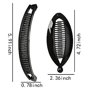 Banana Clips Hair for Thick Curly Hair Accessories Banana Clip Fishtail Hair Clip Combs for Women Hair Clincher Comb Banana Hair Clips No Slip Fish Hair Barrettes 4 Pcs