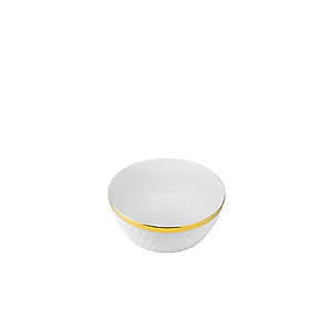 Yedi YCC751, 9" Fine Porcelain Salad Bowl, Ceramic Deep Dish, Bone China Tableware w/Gold Rim