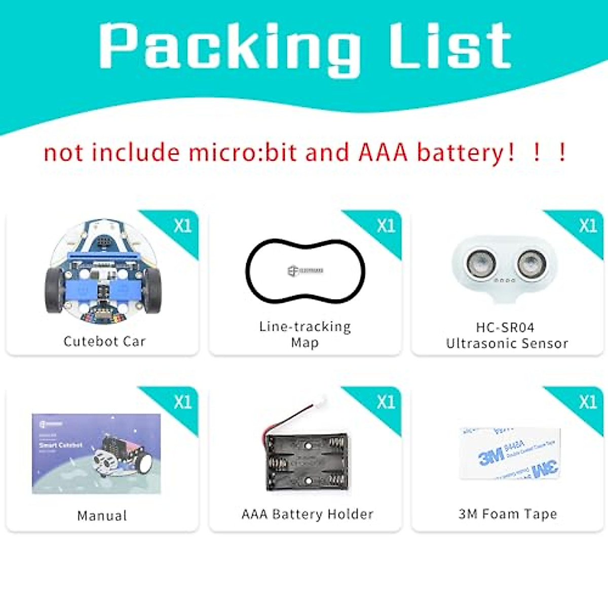 ELECFREAKS microbit Mini Cutebot Kit Compatible with BBC Micro:bit V2 and V1, DIY Programmable Robot Car Kit, STEM Educational Project, Graphical Makecode Coding Car(Without Micro:bit and AAA Battery)