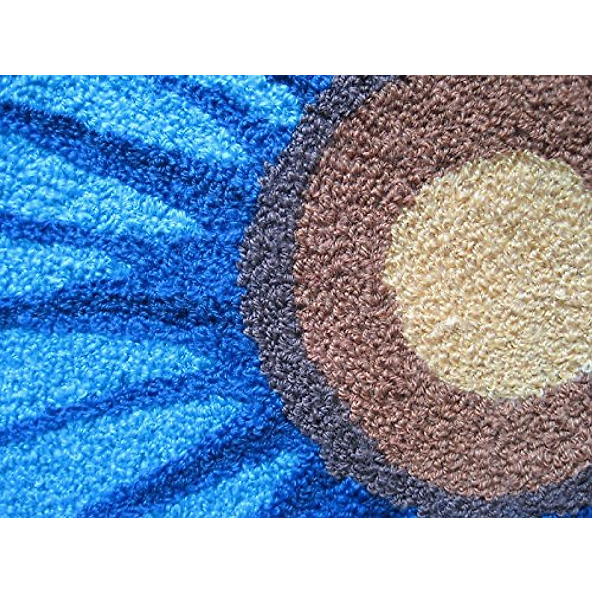 Judy Dre am Blue FFlowers Shape Area Rugs Hand Woven Round Sunflowers Runner Rug for Bedroom,Living Room,Kitchen,Bathroom,Bedside Floor Mat Non-Slip Floral Farmhouse Absorbent Doormat 25.6" X 25.6"