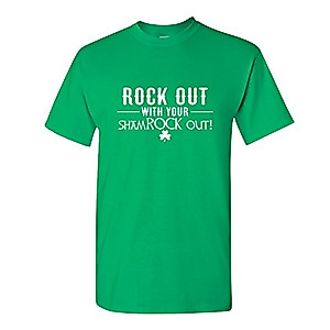 Rock Out with Your Shamrock Out St Patrick's Day T Shirt L Irish Green