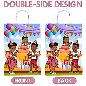 YUNKELIU 16Pcs Birthday Party Favor Bags with 4 Styles 8 Music Theme Happy Birthday Party Candy Goodie Bags for 1st 2nd Boy Girls Birthday Party Supplies Baby Shower