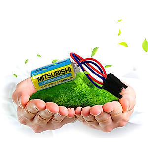 BAOBUTE 5PCS MR-BAT ER17330V 3.6V 1700mAh PLC Replacement Battery with Plug Non-Rechargeable for A6BAT FANUC CNC System Power, 17*35mm