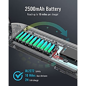 Gyroor Kids Electric Scooter, with 200W Motor & LED Visible Display, Colorful Lights, Adjustable Speed and Height, 10 Mph & 10 Miles Range Electric Scooter, Electric Scooter for Kids Ages 8-12, Silver