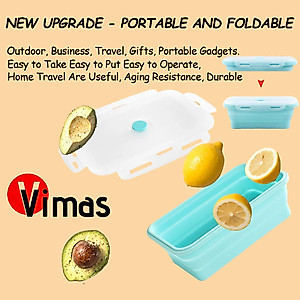 Vimas Extra Large Silicone Food Storage Containers, 53oz/1600ml Collapsible Meal Prep Containers with Lids for Fruits, Vegtables (Pink)