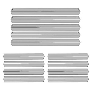 Hongso 17.4" Grill Grates 7525, 7538 Flavorizer Bars and Burner Tube Kit Set 7506 Replacement Parts for Weber Genesis I - IV & 1000-5000, Genesis Platinum I & II, with Side Control Panel