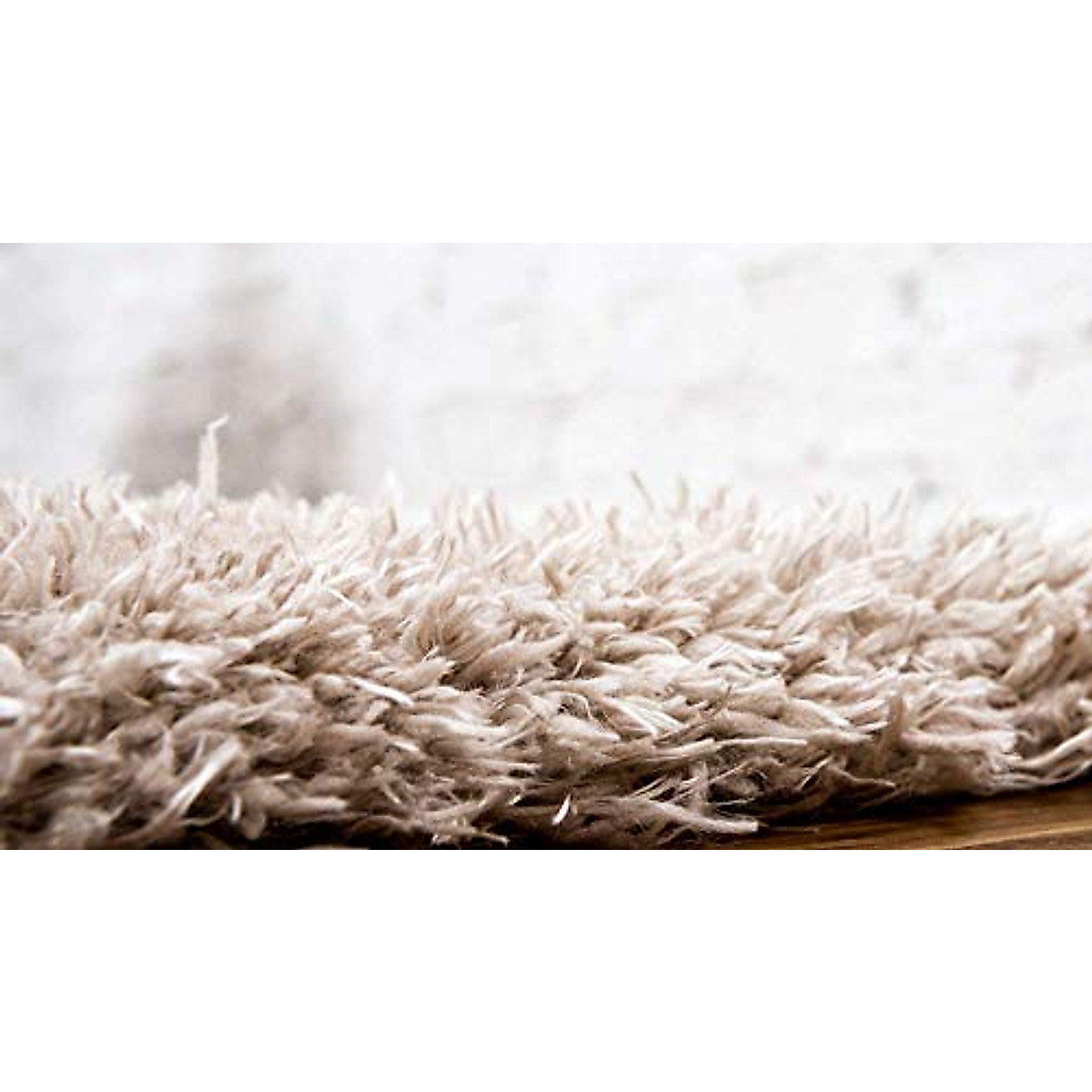 Unique Loom Opulence Shag Collection Plush, Lustrous, Solid, Modern Area Rug, 9' 0" x 12' 0", Blonde