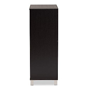 Baxton Studio Ernest Shoe Cabinets, Dark Brown/Grey