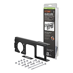 CURT 58000 Easy-Mount Vehicle Trailer Wiring Connector Mounting Bracket for 2-Inch Receiver, 4 or 5-Way Flat, 6 or 7-Way Round, GLOSS BLACK POWDER COAT